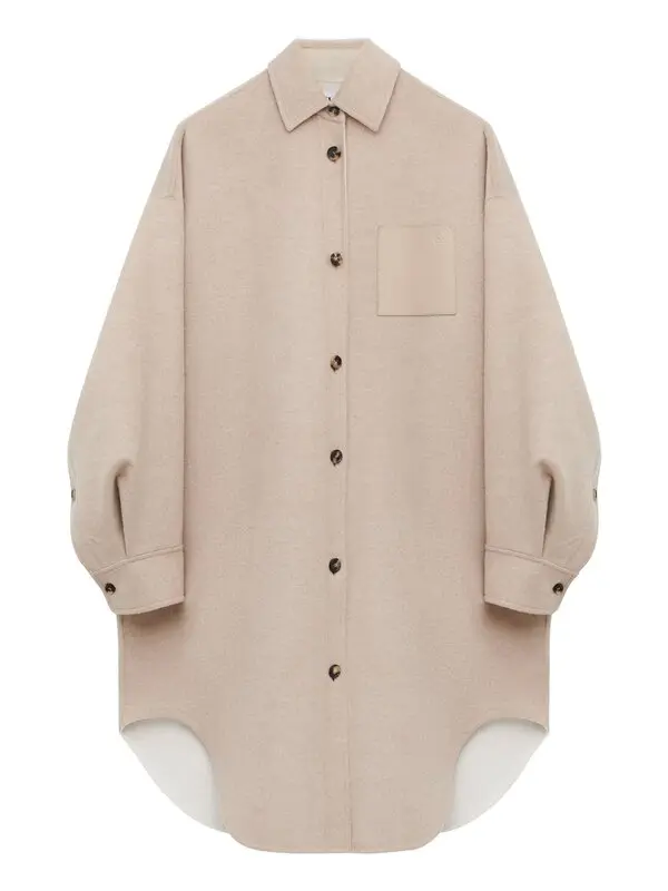 Loewe Wool-cashmere Collared Coat - Beige