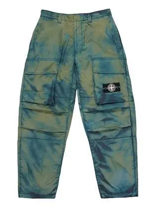 Stone Island X Porter Hand Corrosion Cargo Trousers - Blue
