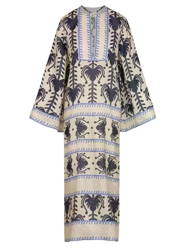 Johanna Ortiz Wild Savannah Printed Midi Dress - Neutrals
