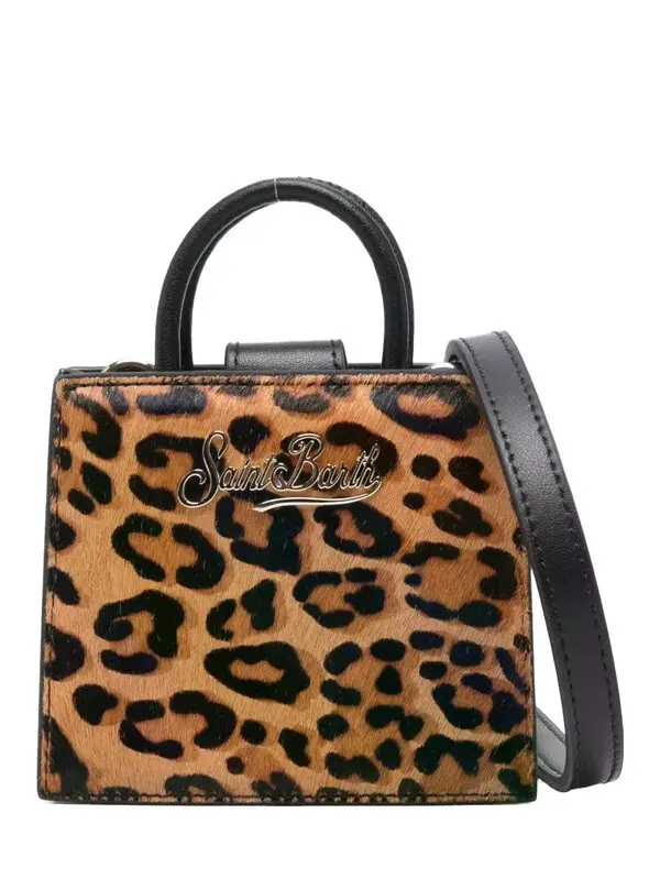 MC2 SAINT BARTH Mini Leopard-print Tote Bag - Black