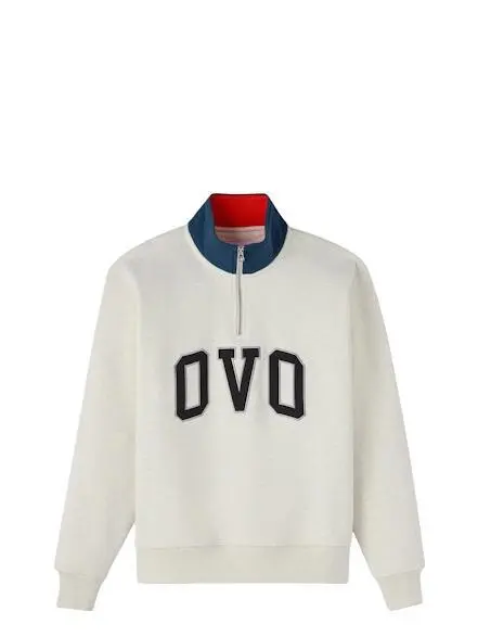 OVO Arch Quarter-zip Mock Neck - Ash Heather Grey
