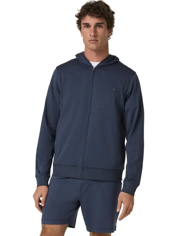 Vuori Ponto Full Zip Hoodie - Azure Heather