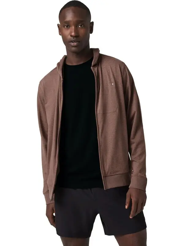 Vuori Ponto Full Zip Hoodie - Sable Heather