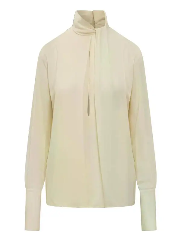 TOM FORD Long-sleeved Silk Blouse - Neutrals