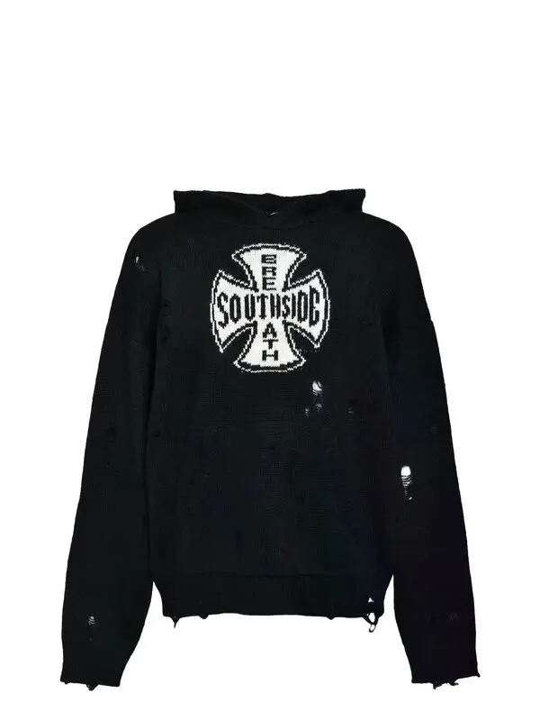 BREATH Logo-embellished Mohair Hoodie - Black