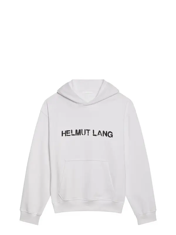 Helmut Lang Relaxed-fit Stencil Cotton Hoodie - White