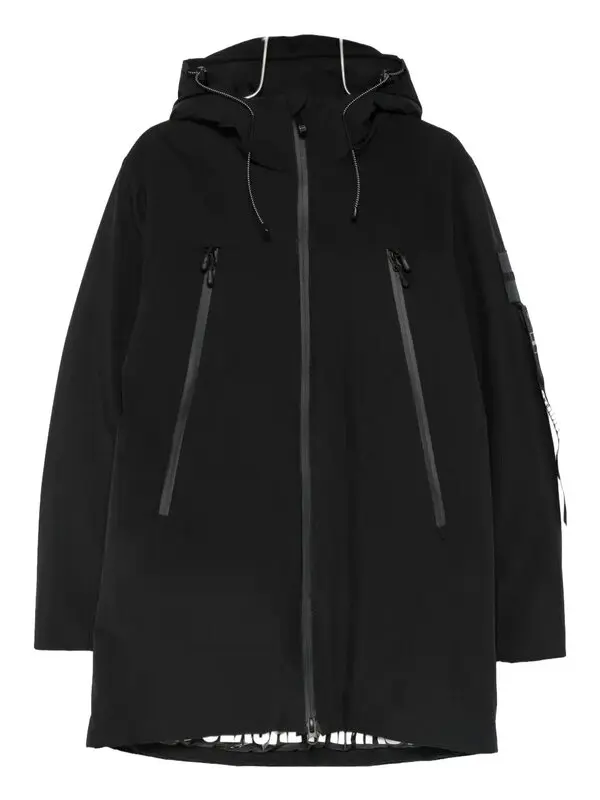 OUTHERE Hooded Zip-up Coat - Black