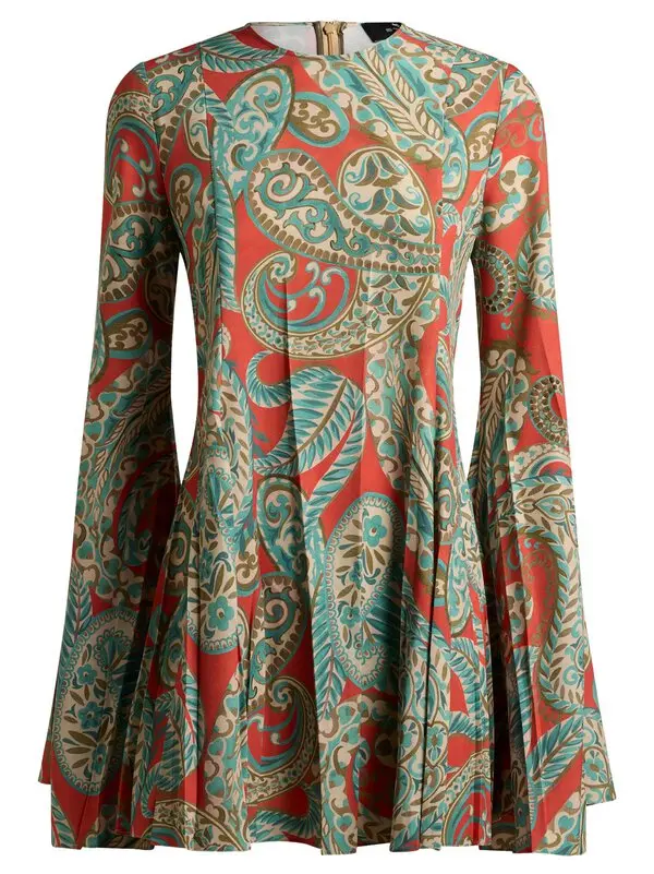 Etro Printed Flared-sleeve Mini Dress - Multi