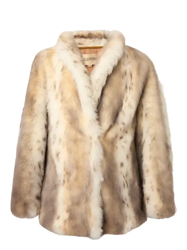 Valentino Garavani Printed Shearling Coat - Neutrals