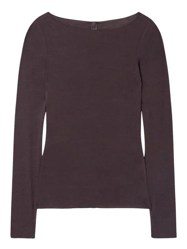 SKIMS Long Sleeve Boatneck Top - Burgundy