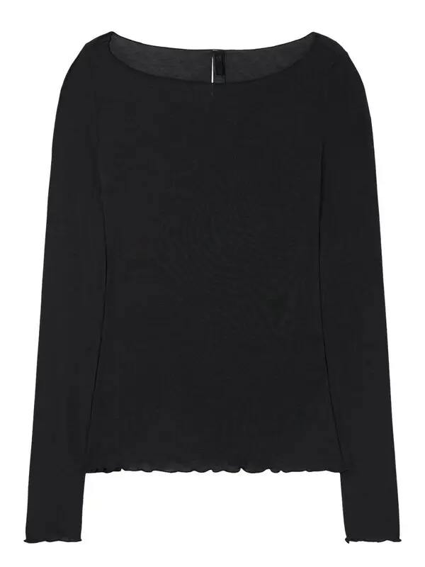 SKIMS Long Sleeve Boatneck Top - Black