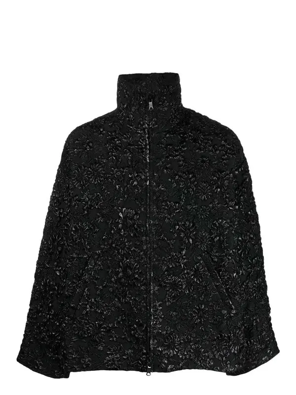 Valentino Garavani Floral-jacquard Brocade-effect Jacket - Black
