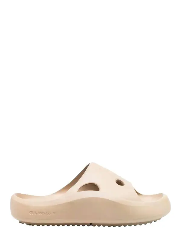 Off-White Meteor Rubber Pool Slides - Neutrals