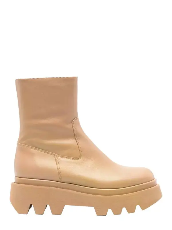 PALOMA BARCELO Osian Round-toe Boots - Neutrals