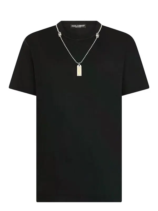 Dolce & Gabbana Logo Dog-tag T-shirt - Black