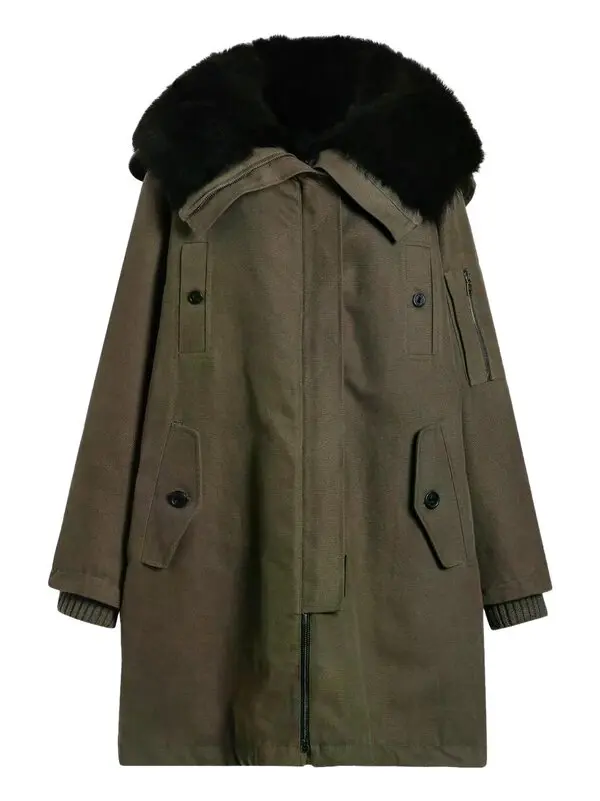 Dolce & Gabbana Fur-trimmed Hooded Coat - Brown
