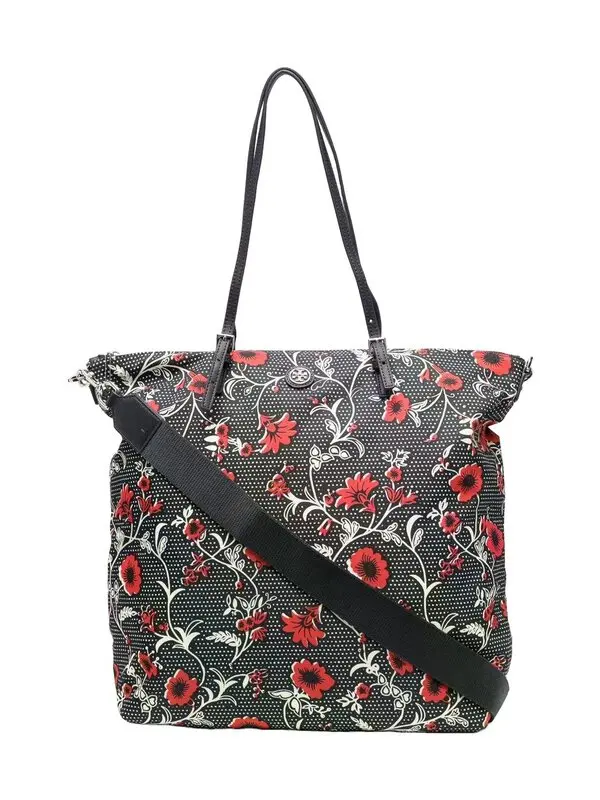 Tory Burch Floral Print Tote Bag - Blue
