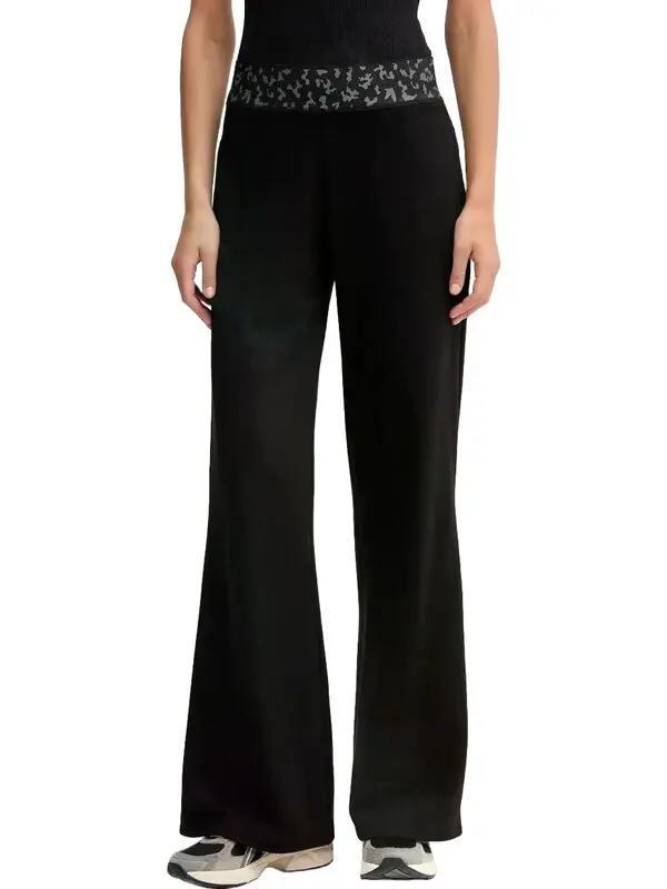 EA7 Animal-print Waistband Trousers - Black