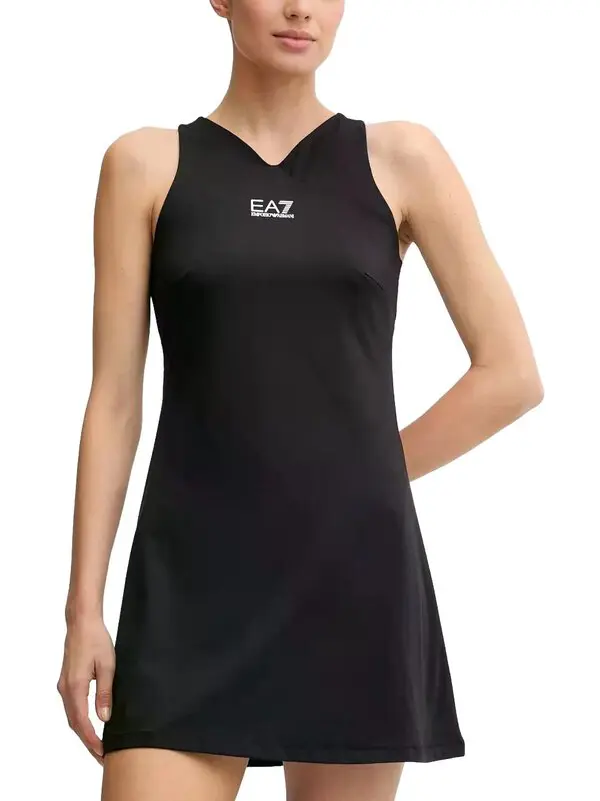 EA7 V-neck Logo-detail Shorts Set - Black
