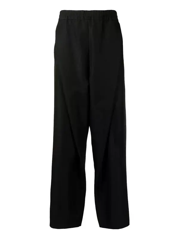 YOSHIOKUBO Pleat-detailed Straight-leg Trousers - Black