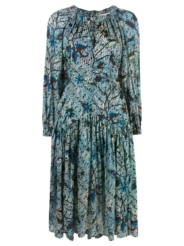 Ulla Johnson Helia Batik Cut-out Midi Dress - Blue