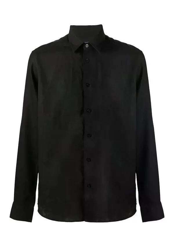 Vilebrequin Solid Colour Linen Shirt - Black