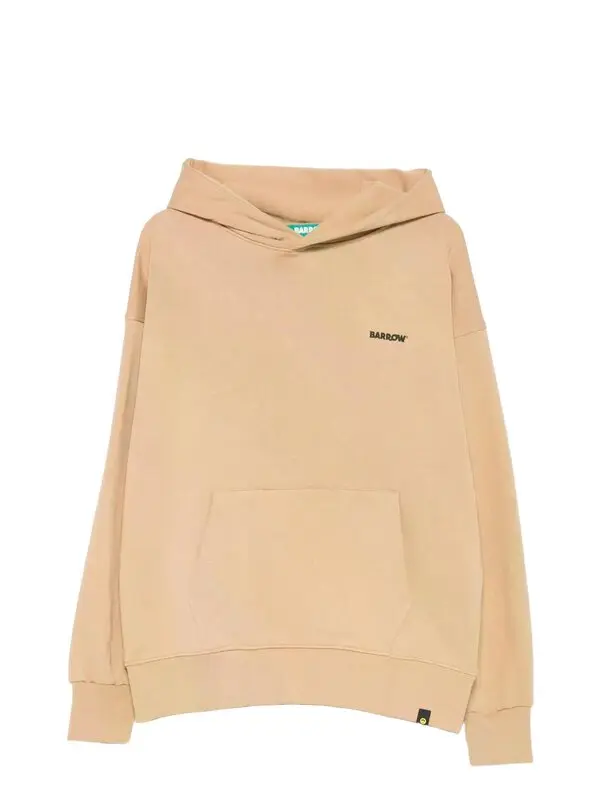 BARROW Logo-detail Long-sleeve Hoodie - Neutrals