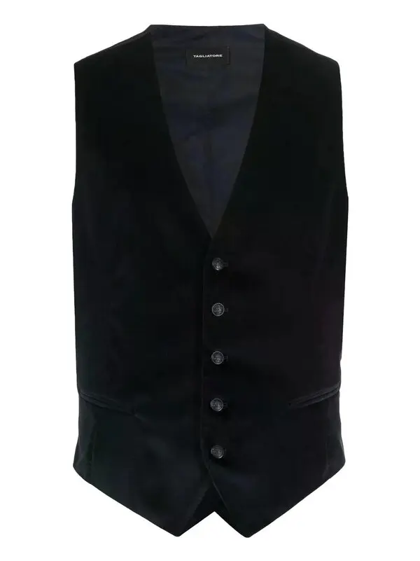 Tagliatore Single-breasted Paneled Waistcoat - Blue