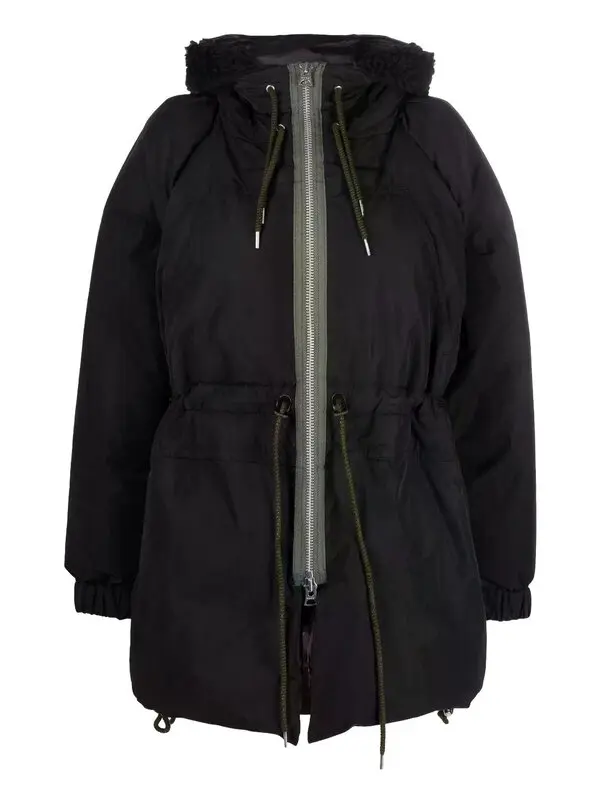 Sacai Drawstring Hooded Parka - Black