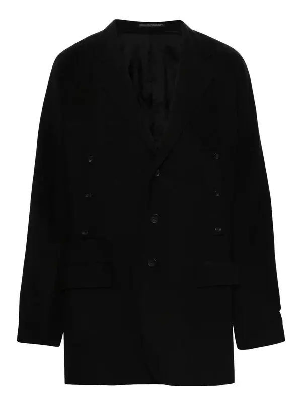 Yohji Yamamoto Single-breasted Coat - Black