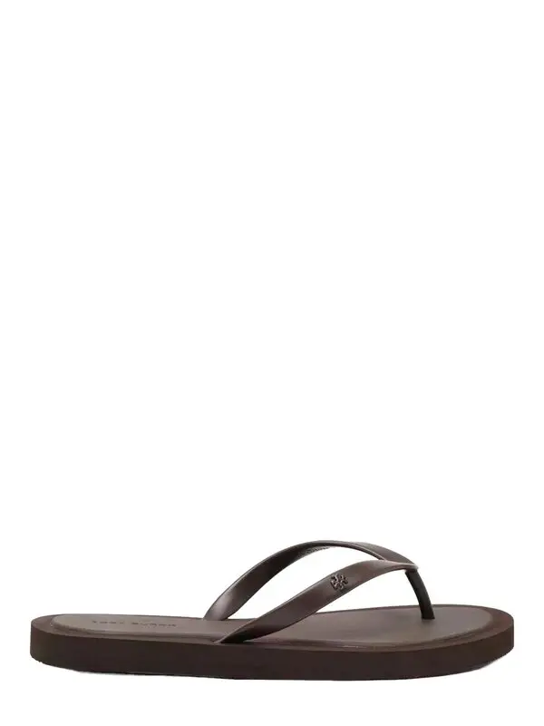 Tory Burch Kira Embossed Logo Flip Flops - Brown