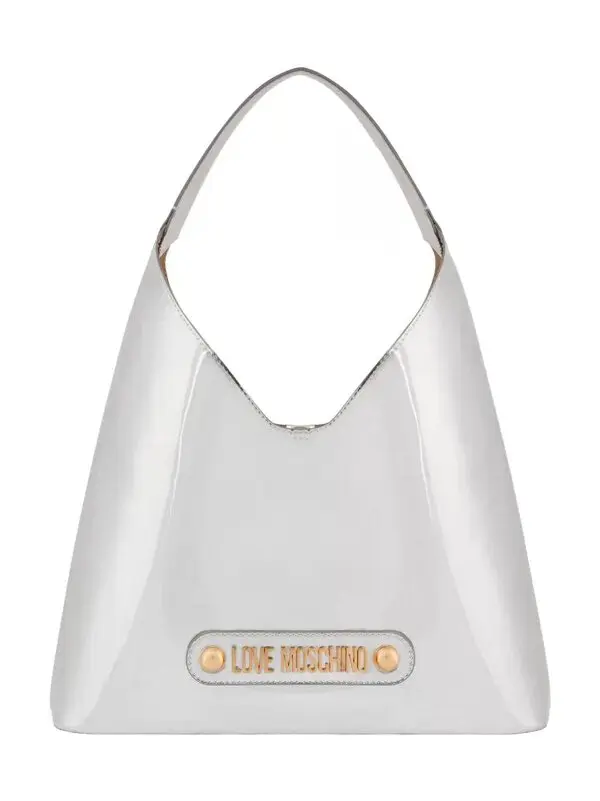 Moschino Logo Plaque Shoulder Bag - Grey