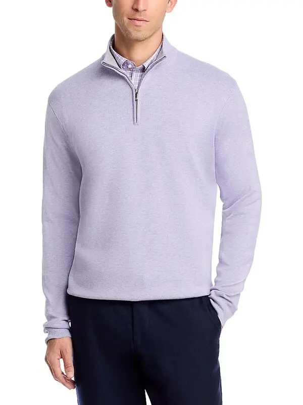 Peter Millar Quarter Zip Sweater - Light Violet
