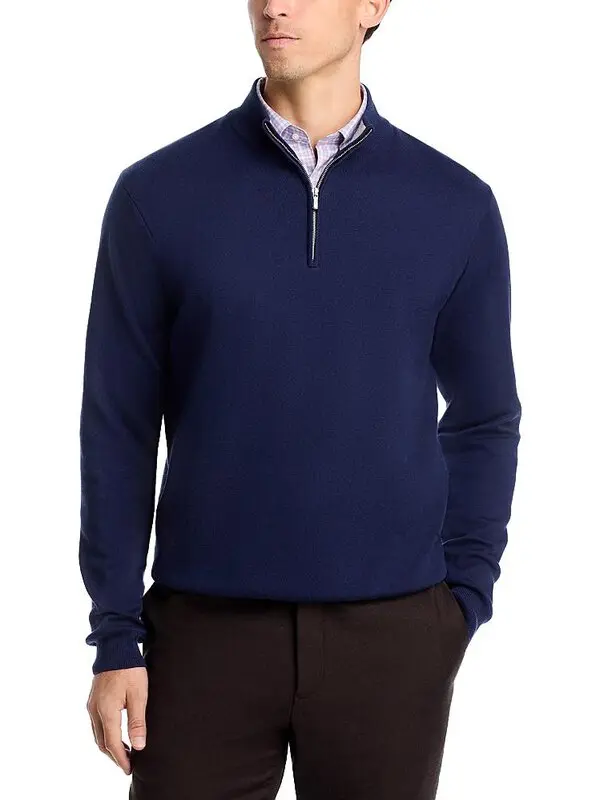 Peter Millar Quarter Zip Sweater - Navy