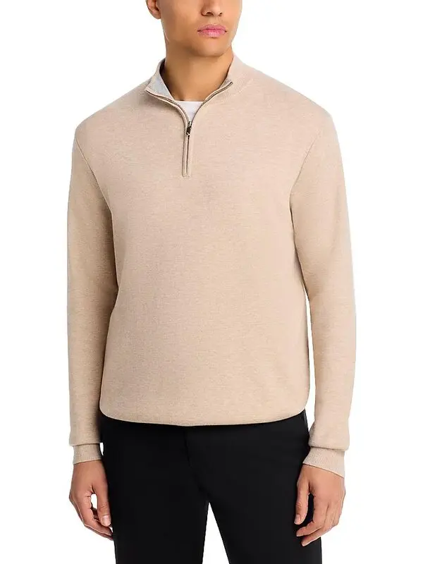 Peter Millar Quarter Zip Sweater - Truffle