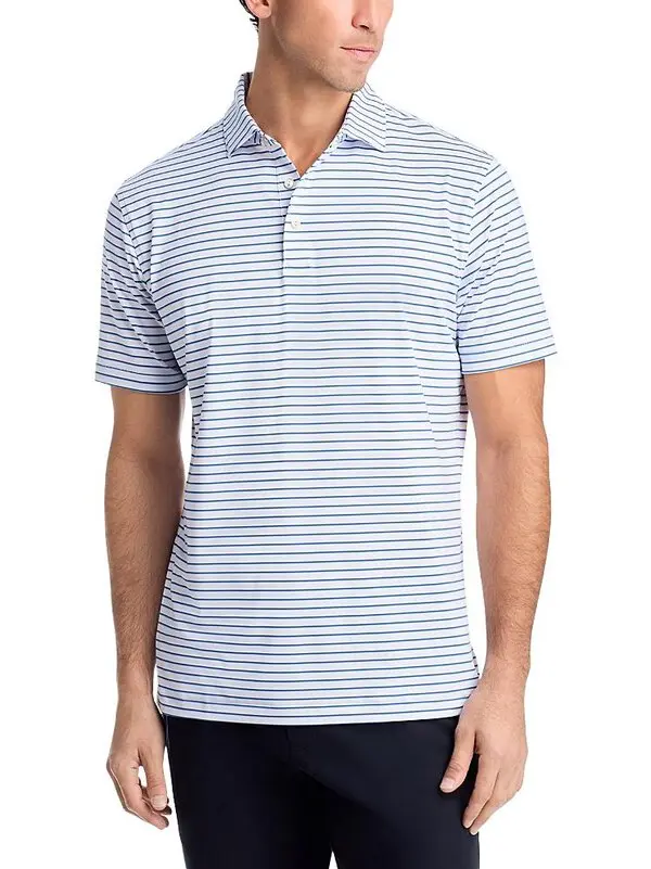 Peter Millar Dunnes Performance Polo Shirt - White/windsor Blue