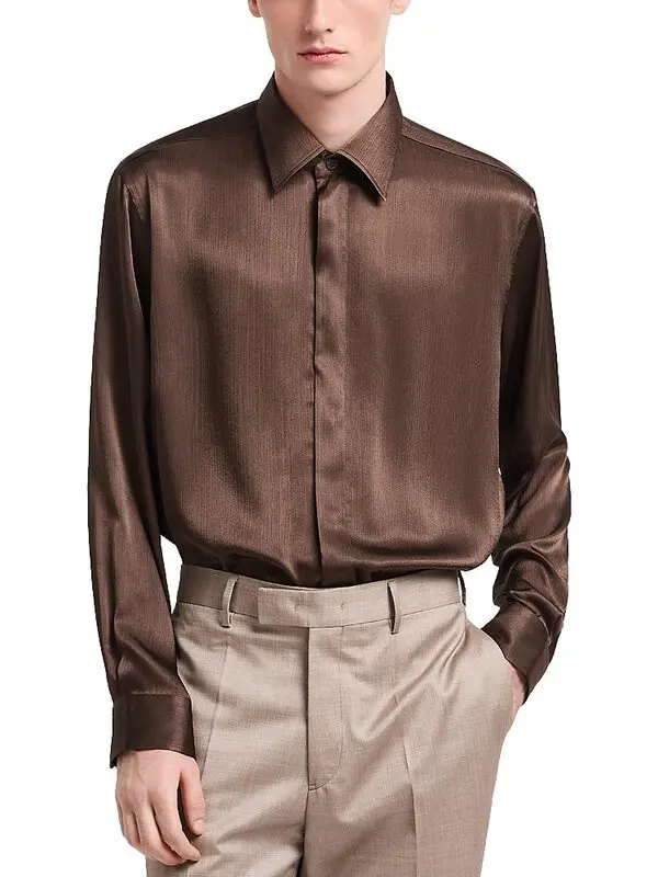 Emporio Armani Pleated Shirt - Solid Dark