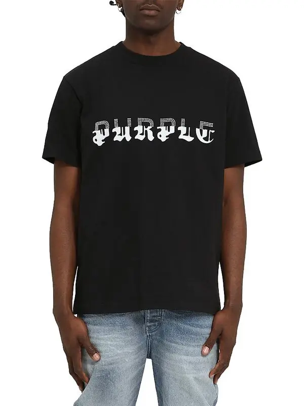 PURPLE BRAND Short Sleeve Logo Graphic Tee - Black