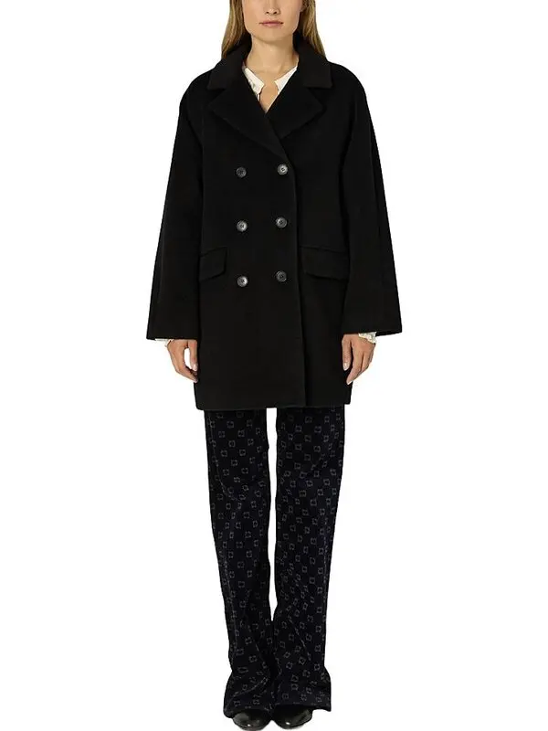 Gerard Darel Magalie Wool Double-breasted Coat - Black