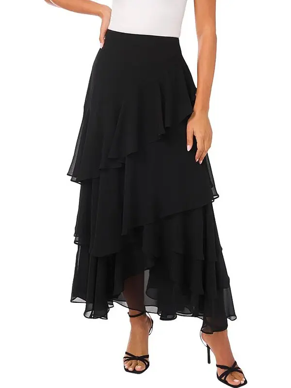 Vince Camuto Tiered Maxi Skirt - Rich Black