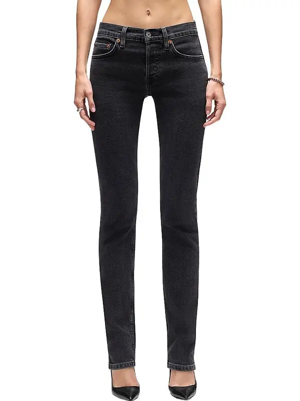 RE/DONE The Slim Cig Mid Rise Jeans - Back To Black