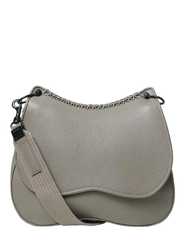 Callista Medium Grained Leather Saddle Bag - Sand
