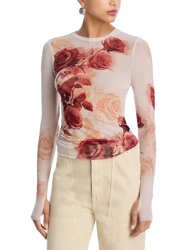 AFRM Kaylee Floral Print Top - Sepia Rose