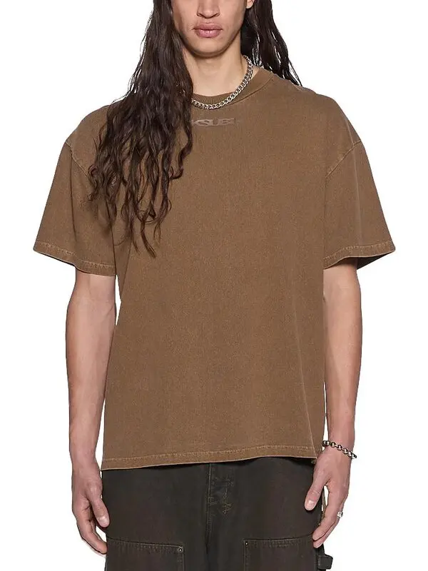 Ksubi Sott Ekcess Oversized Short Sleeve Logo Tee - Brown