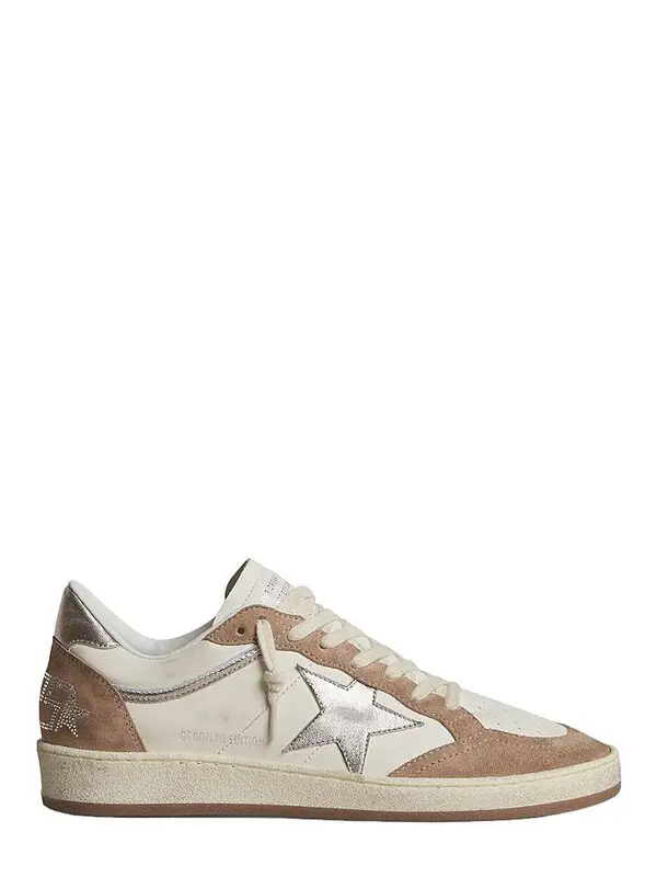 GOLDEN GOOSE Ballstar Leather Sneakers - White/powder