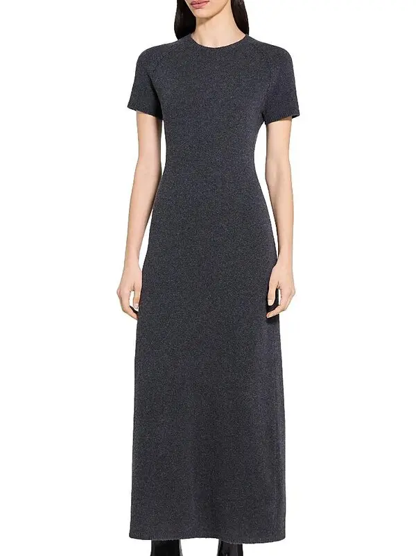 Theory Raglan Sleeve Sweater Dress - Charcoal