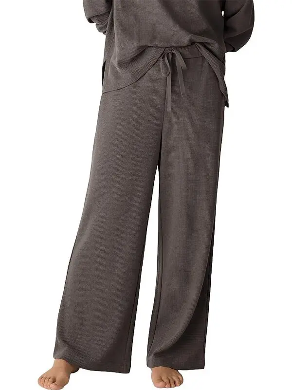 Eileen Fisher Waffle Double Knit Wide Ankle Pants - Rye
