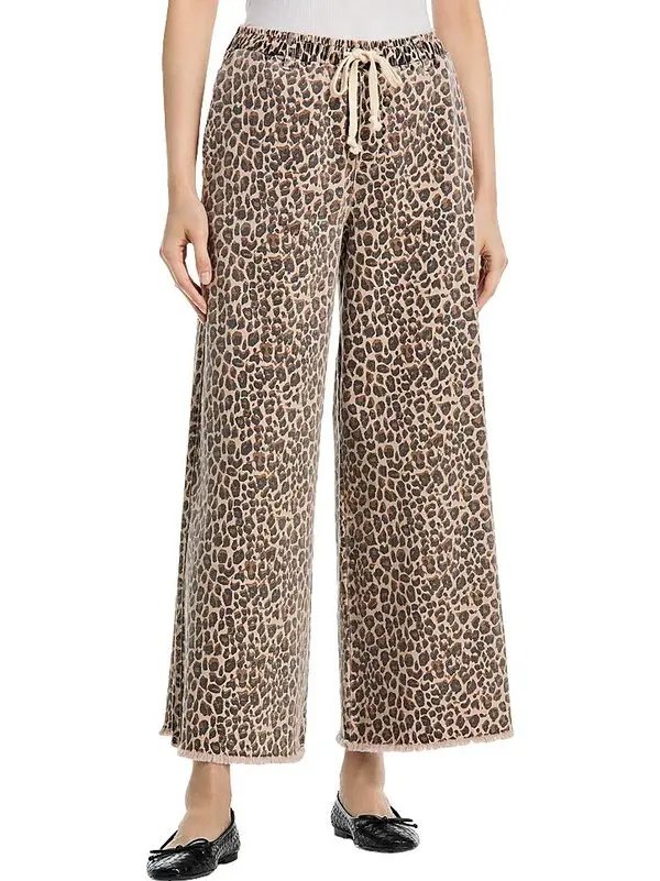 Vintage Havana Denim Wide Leg Pants - Leopard