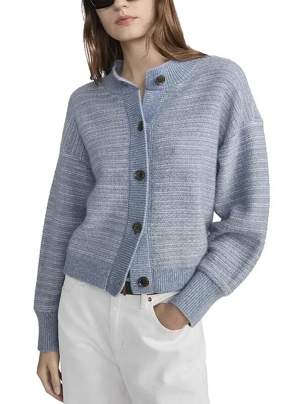 FRAME The Jacquard Femme Cardigan - Sky Blue Multi
