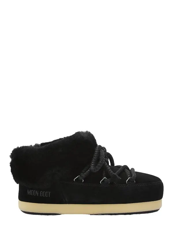 Moon Boot Evx Suede Mules - Black/natural